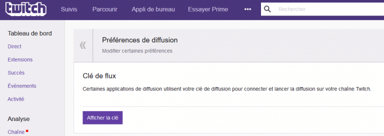 Où trouver sa clé de stream twitch et youtube / Tuto - Sebyin
